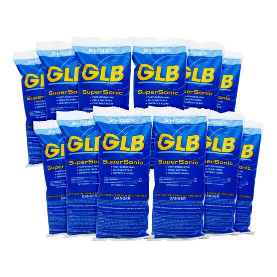 GLB Supersonic Shock - 12 x 1 Lb Bags | Chlorine Shock | Pool Cover Center