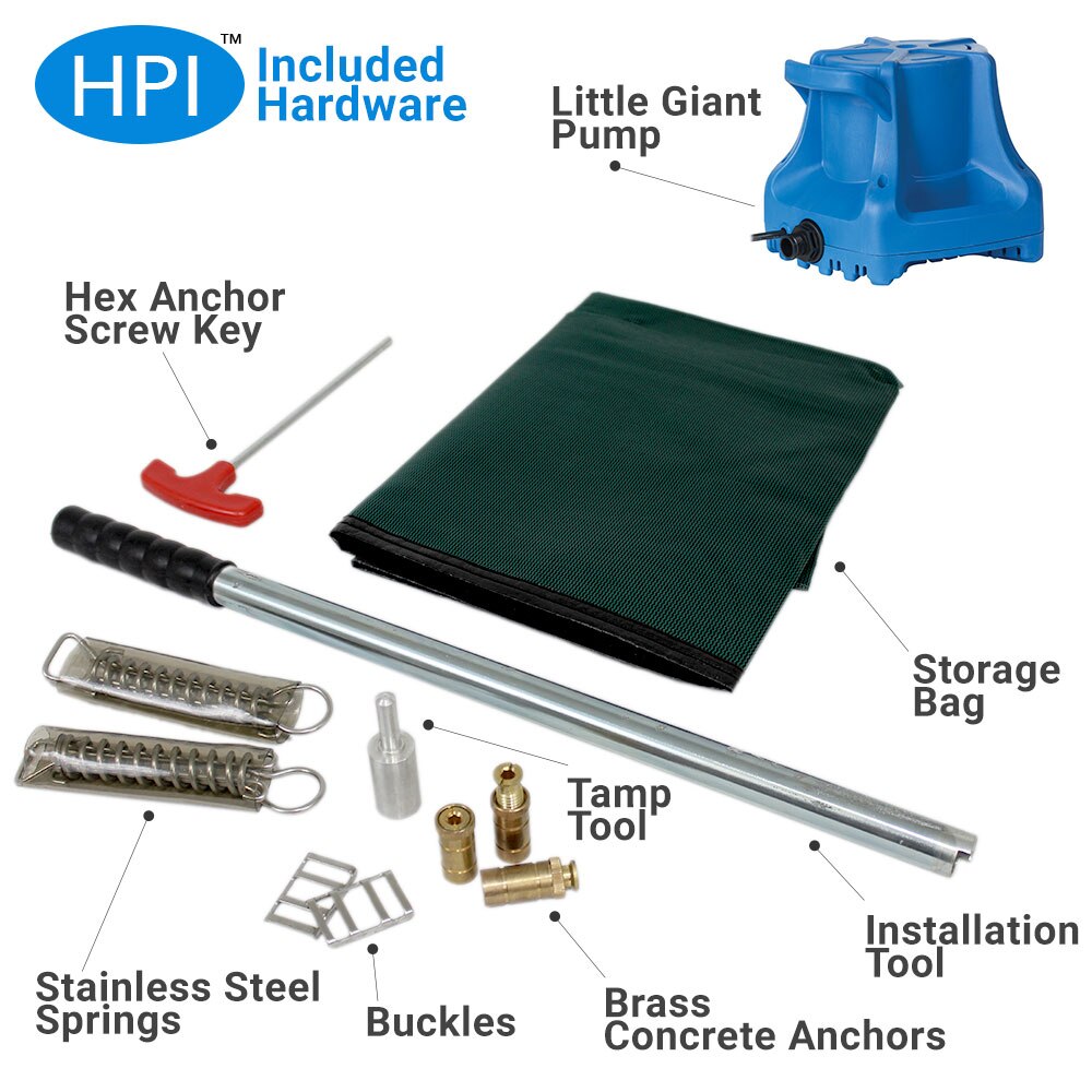 Solid 12 x 20 Pump Gray | Pool Cover Center