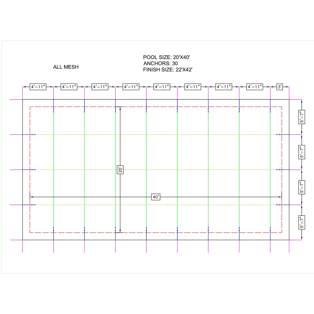 Pool Mate Mesh 20 x 40 Blue | Pool Cover Center